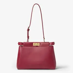 Fendi My Peekaboo Small Dark Red Leather Bag - [red]